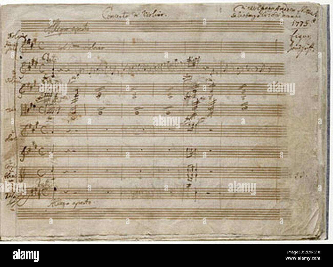 Mozart-violin concerto 5 Stock Photo - Alamy