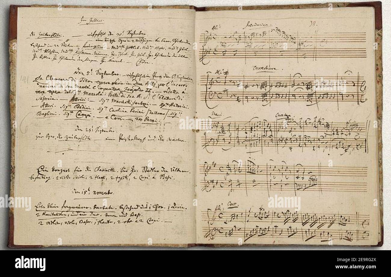 Mozart sketch book 2 Stock Photo - Alamy