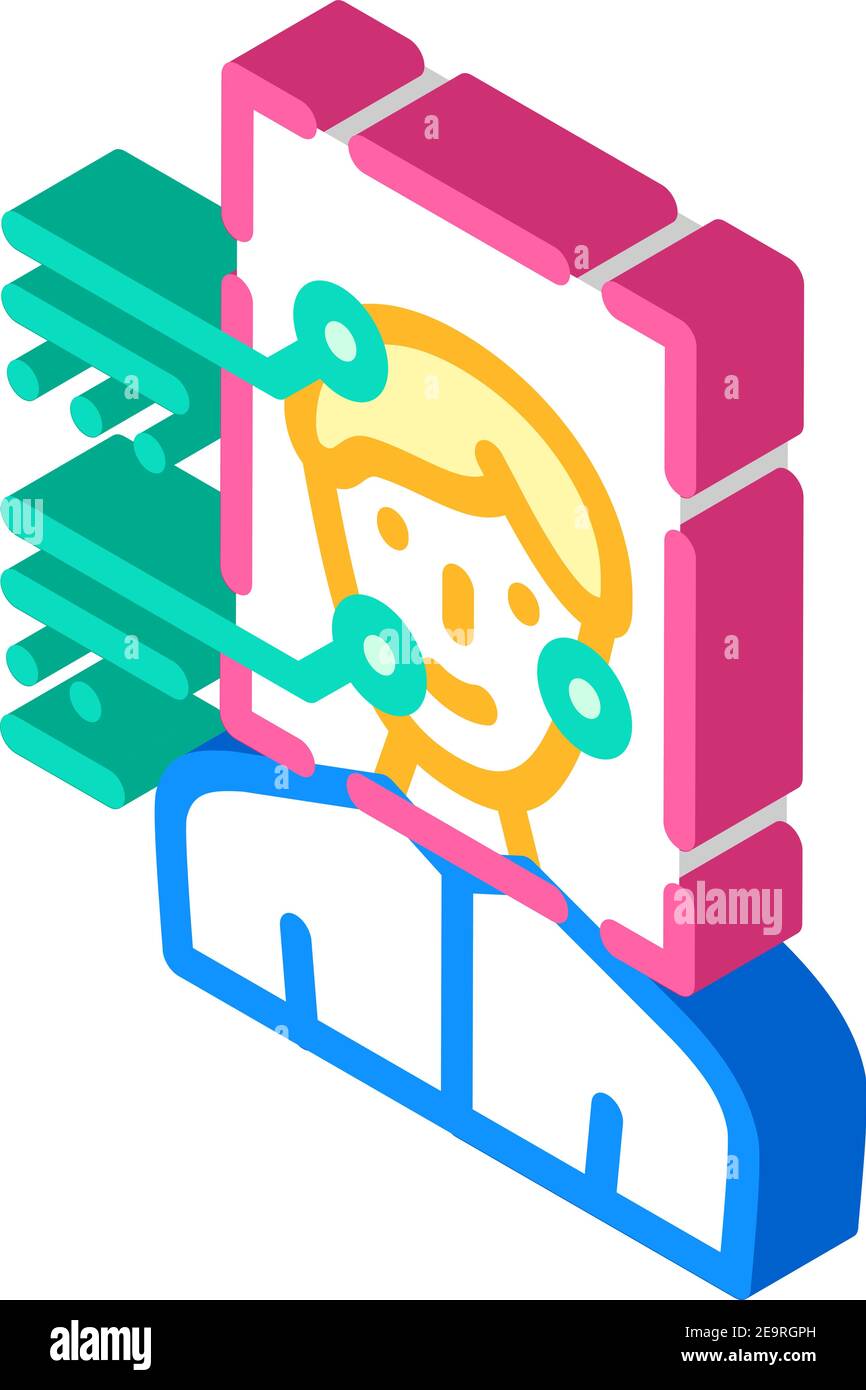 identity identification isometric icon vector illustration color Stock ...