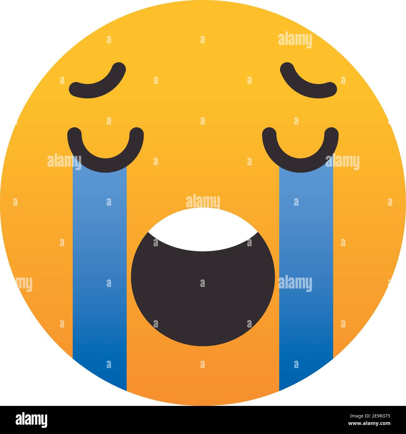 Emoji crying face icon over white background, colorful design, vector ...