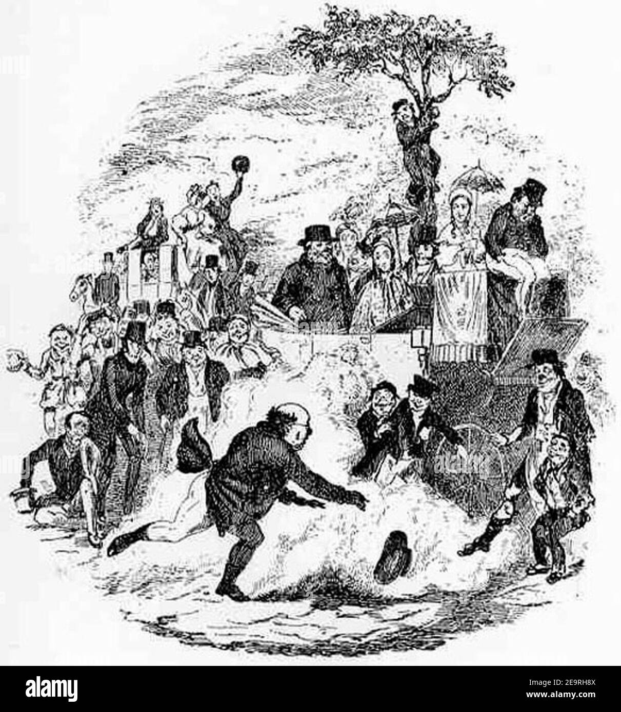 Mr. Pickwick in Chase of his Hat by Robert Seymour Stock Photo - Alamy