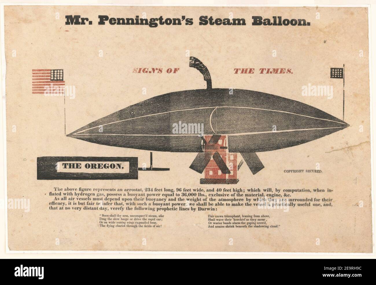Mr. Pennington's steam balloon, signs of the times Stock Photo - Alamy