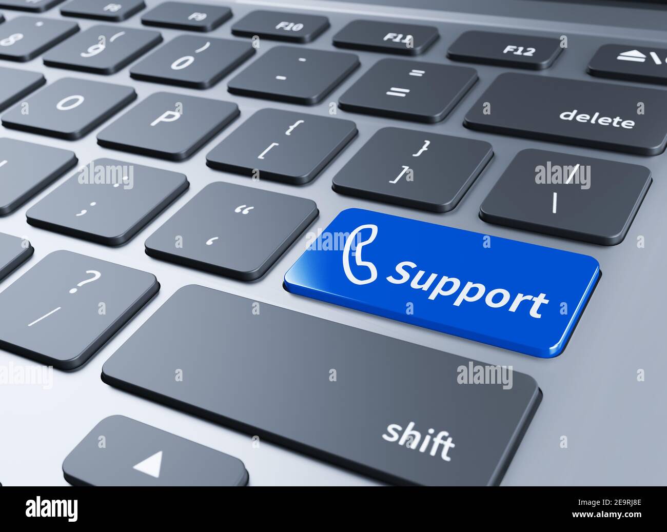 Blue support keyboard button.3d illustration Stock Photo - Alamy