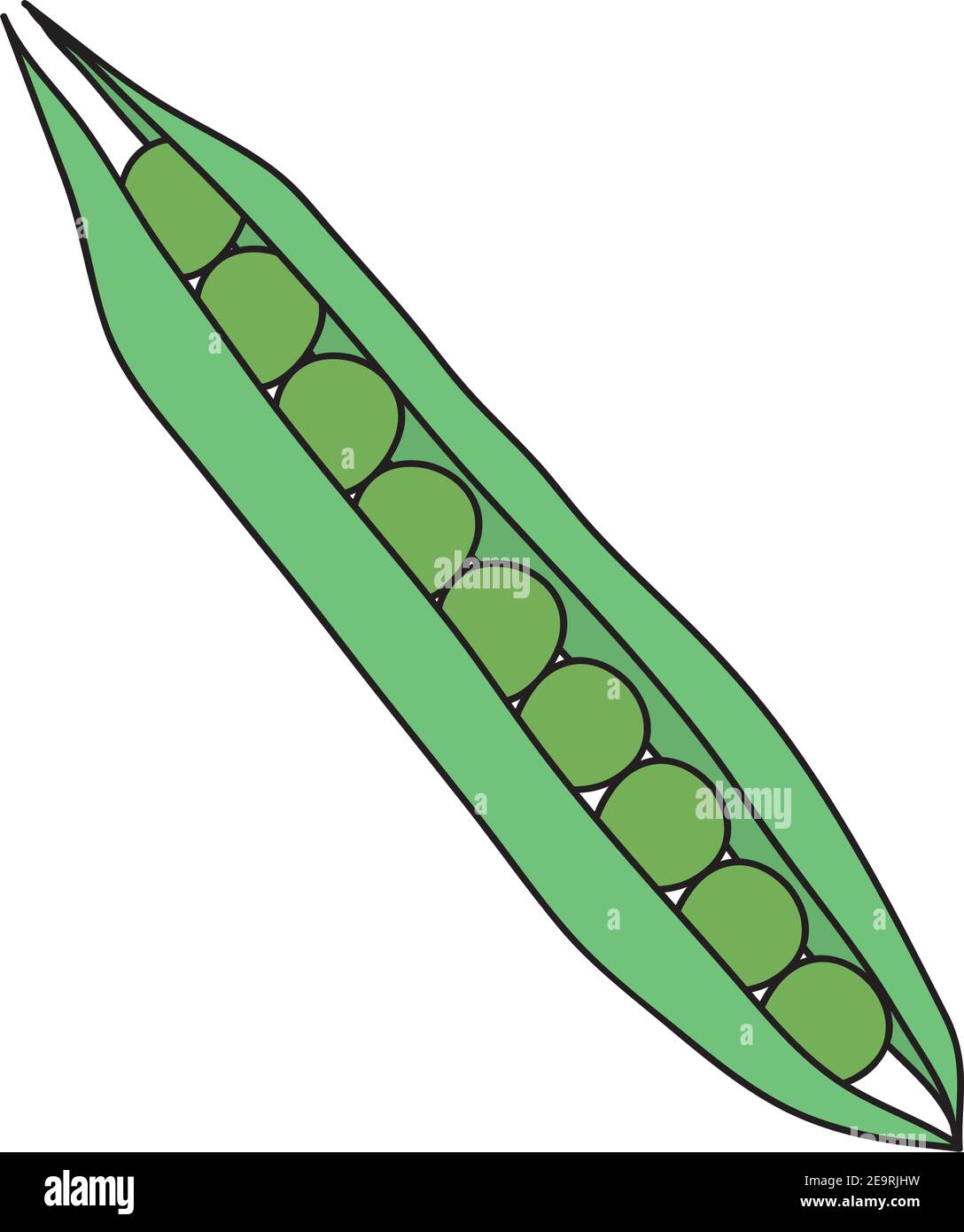 peas in pod icon over white background, flat style, vector illustration ...