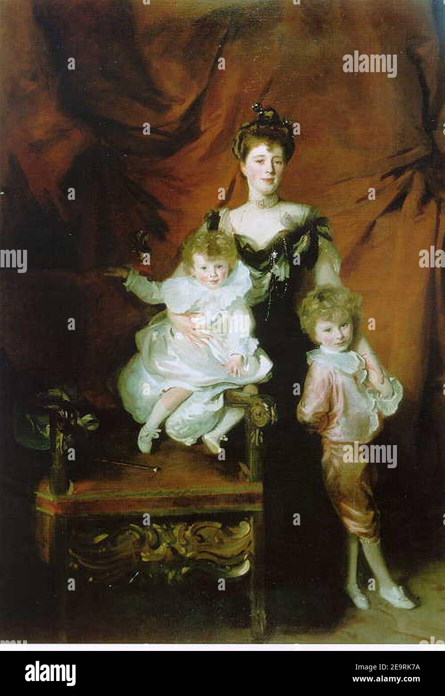 Mrs. Cazalet and Children Edward and Victor Stock Photo - Alamy