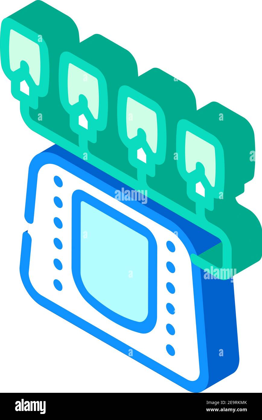 electrotherapy equipment isometric icon vector illustration color Stock ...