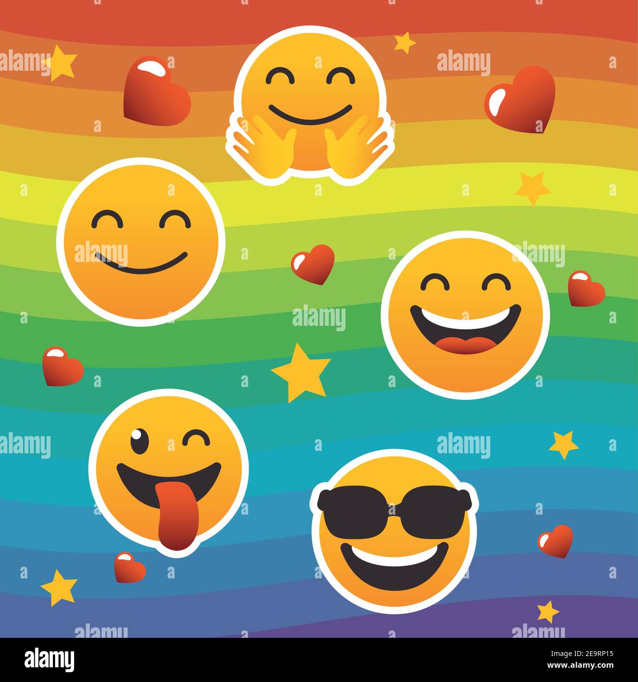 Happy emojis faces stickers design, Emoticon cartoon expression and ...
