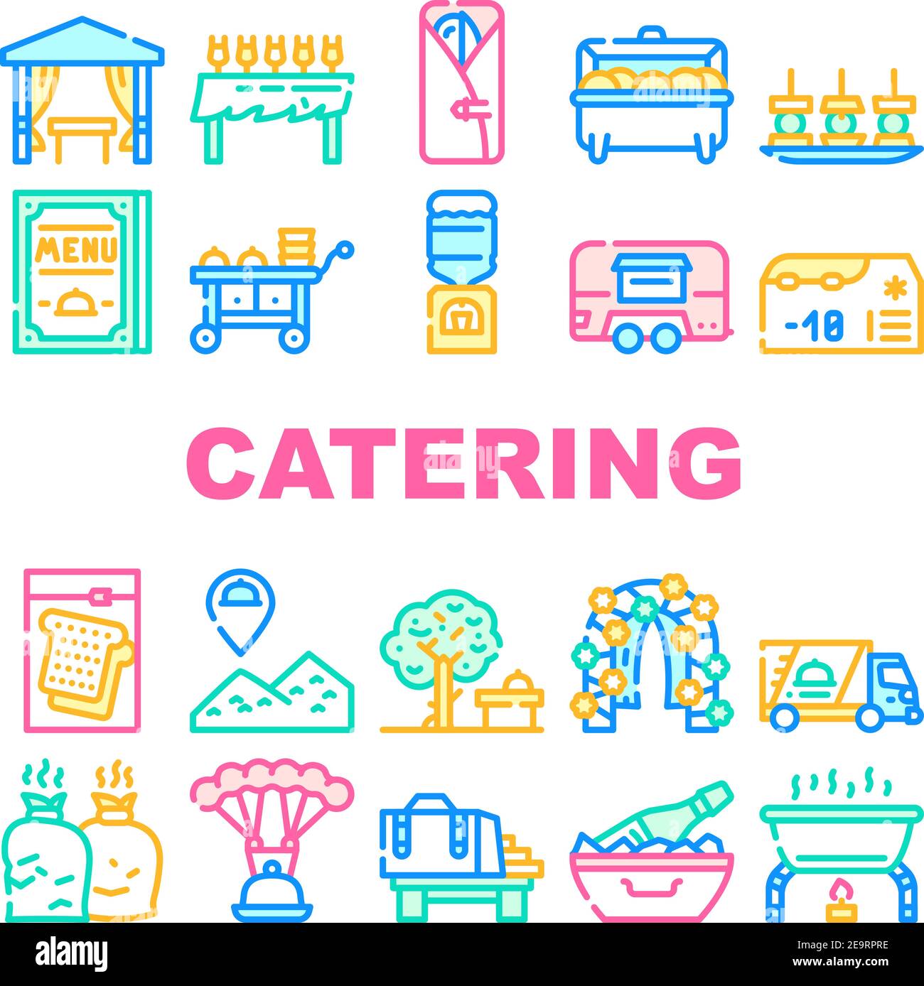 Catering Food Service Collection Icons Set Vector Stock Vector Image & Art - Alamy