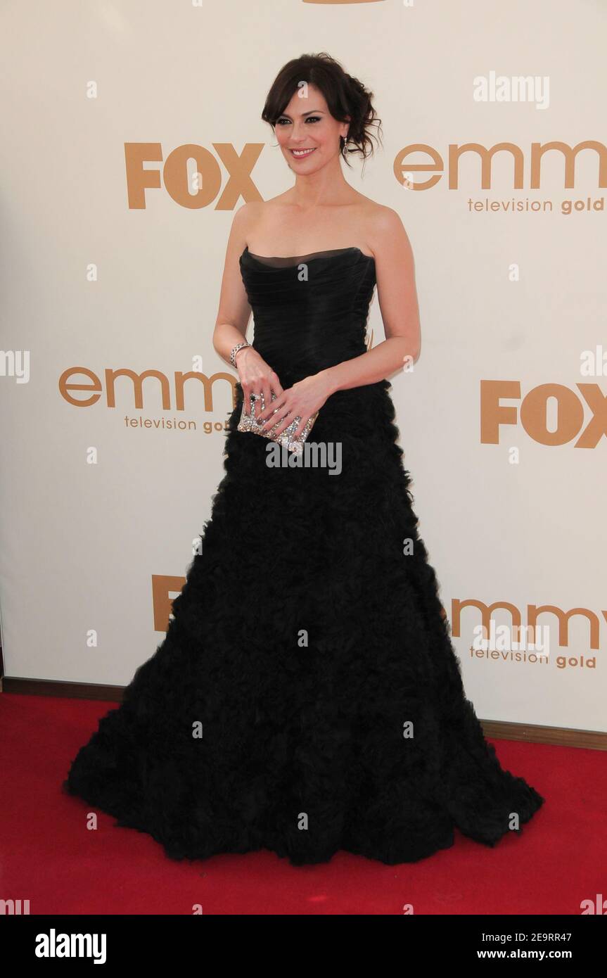 Michelle Forbes at the 2011 Primetime Emmy Awards at the Nokia Theatre ...