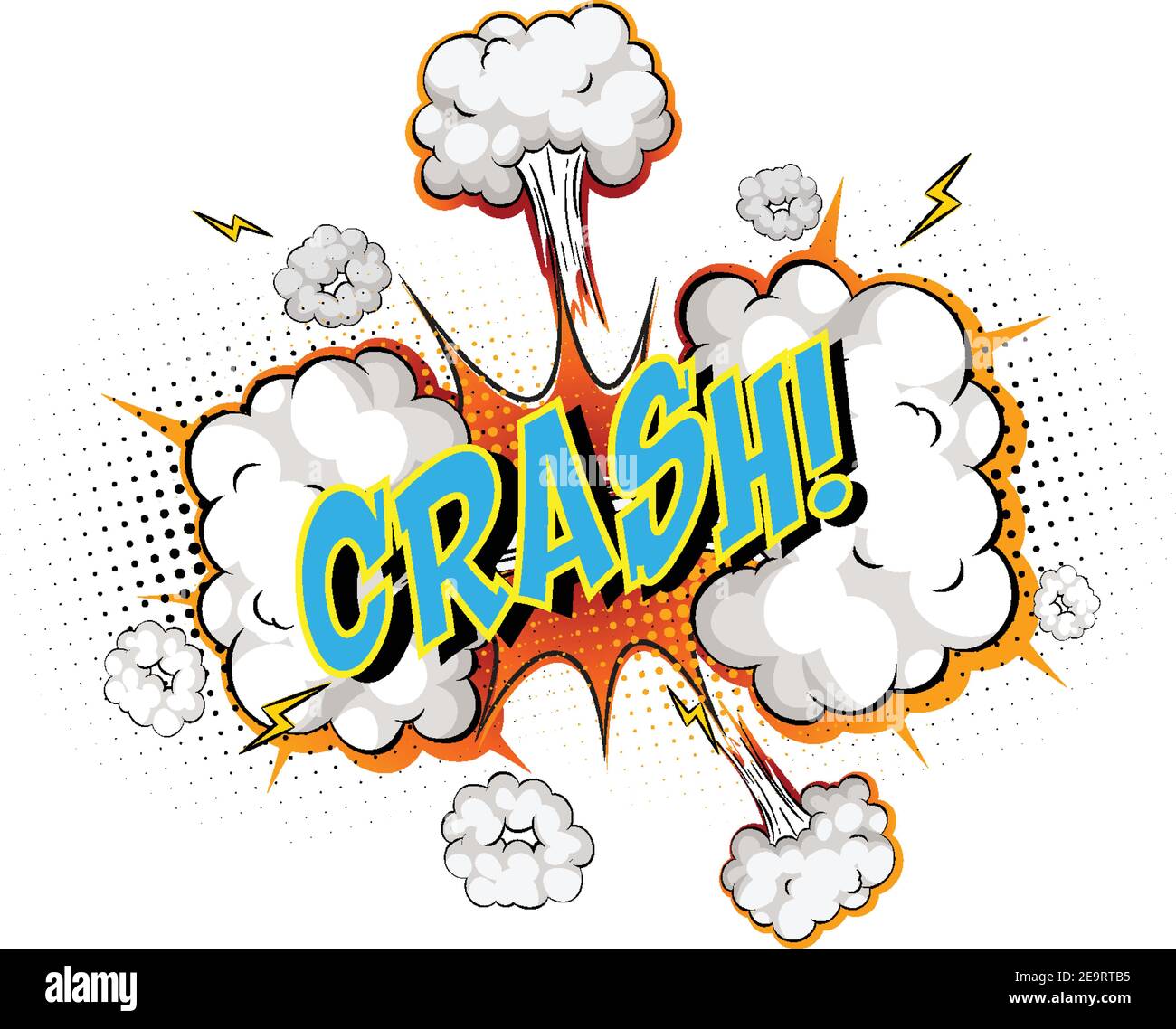 Word Crash on comic cloud explosion background illustration Stock ...