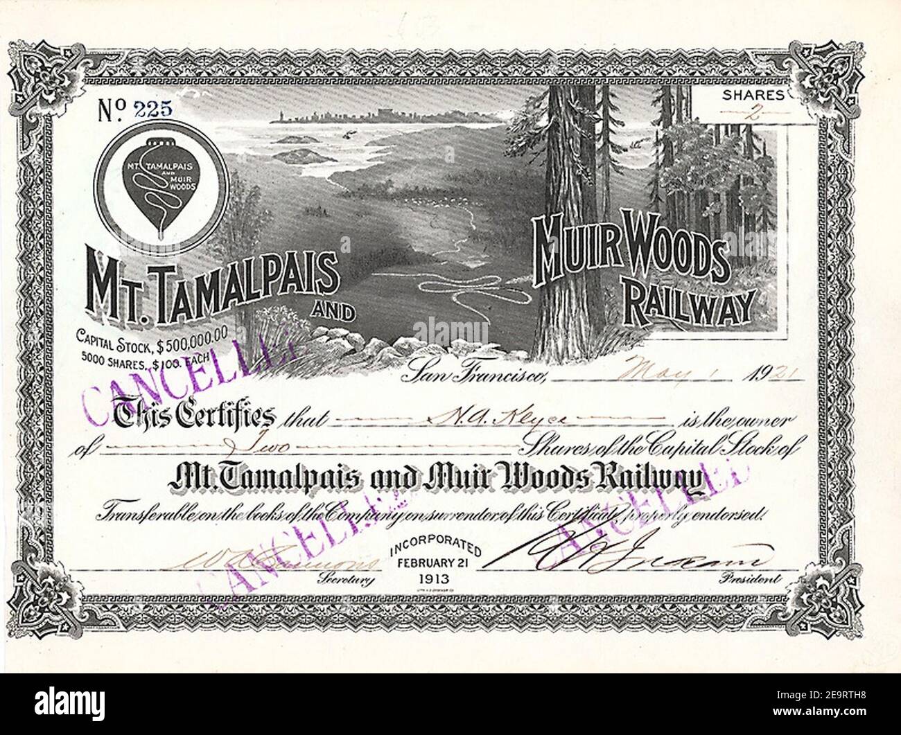Mt. Tamalpais & Muir Woods Railway 1921 Stock Photo - Alamy