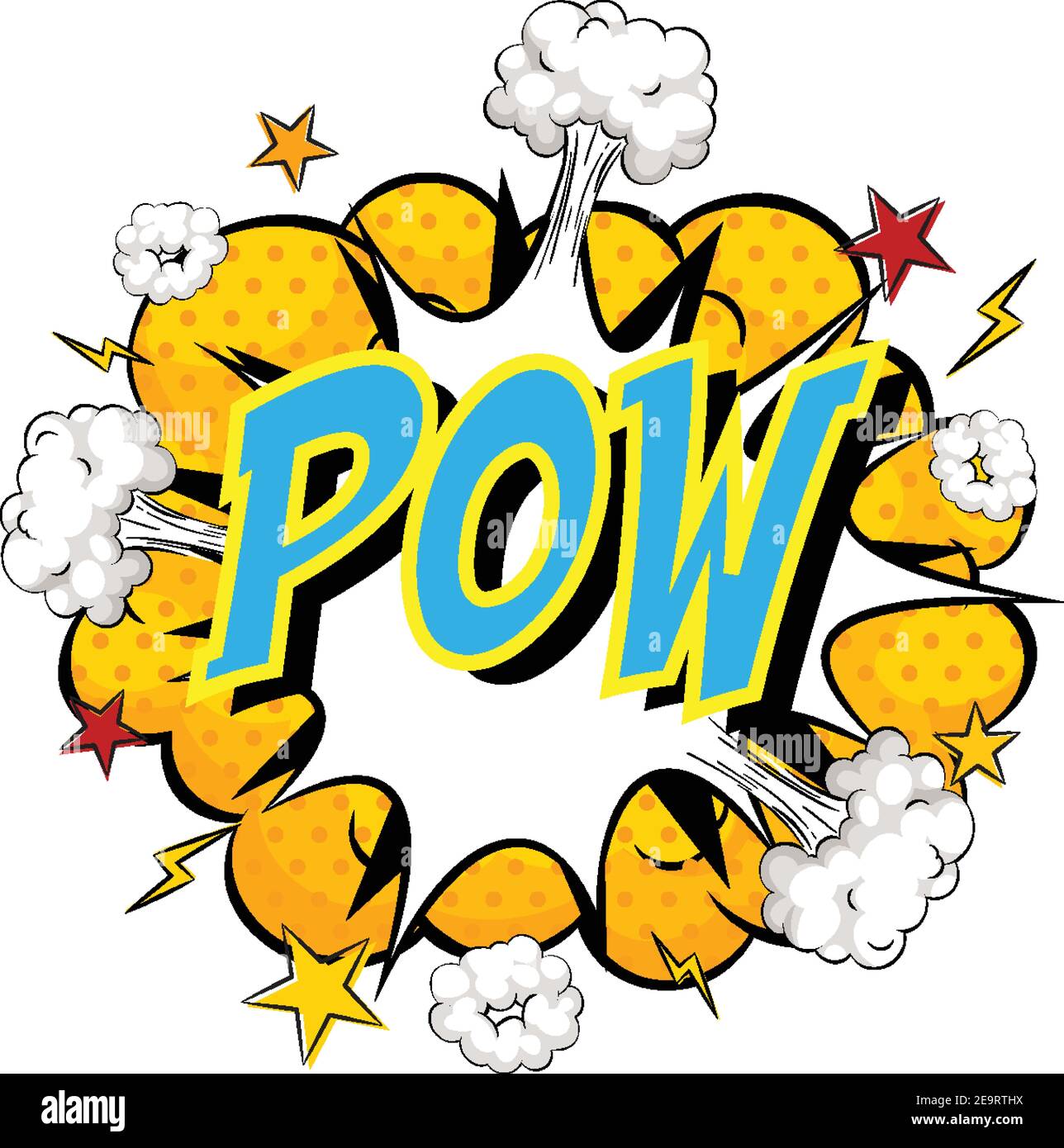 Word Pow on comic cloud explosion background illustration Stock Vector ...