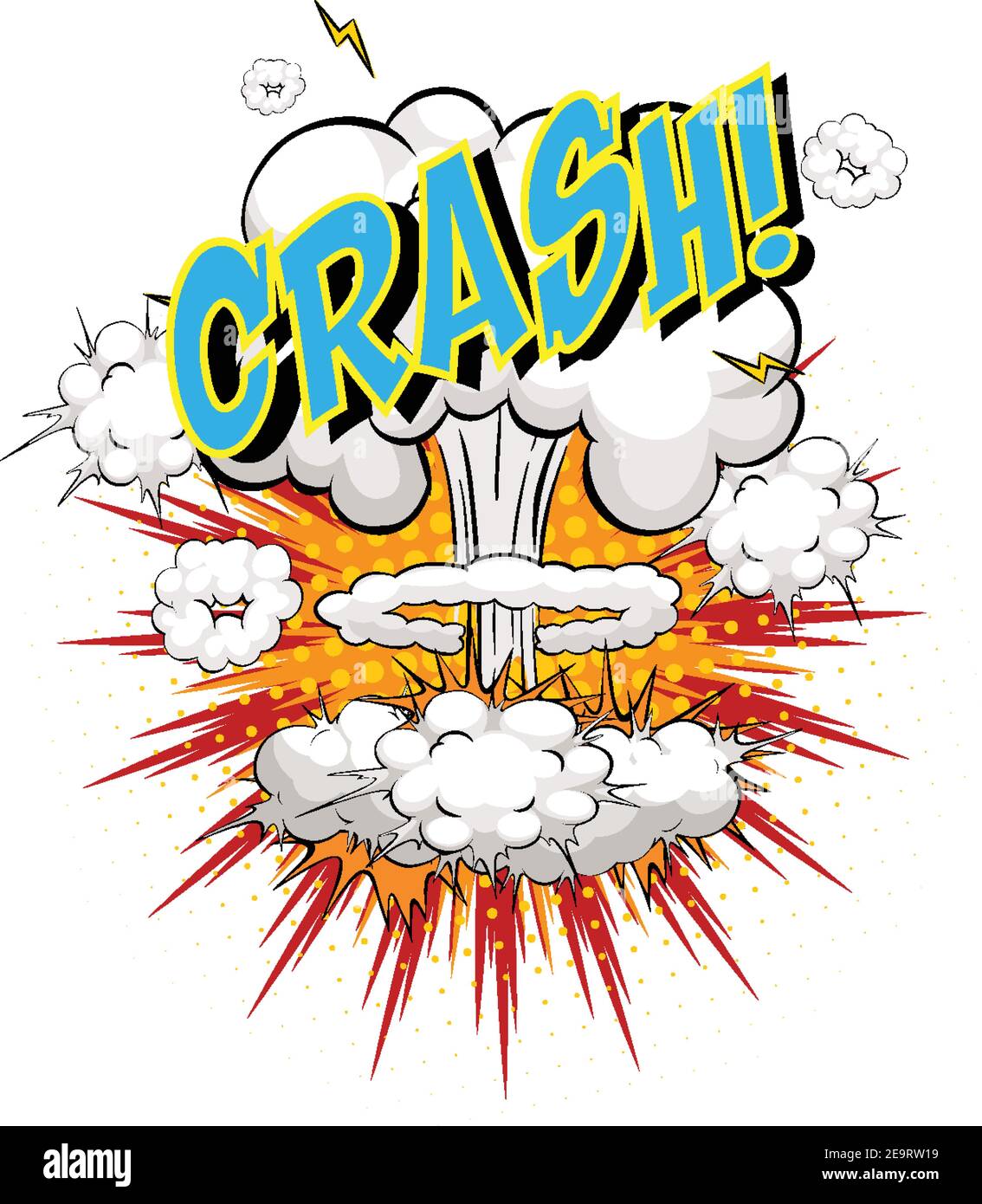 Word Crash on comic cloud explosion background illustration Stock ...