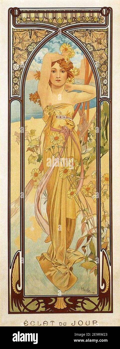 Mucha girl 2 Stock Photo - Alamy