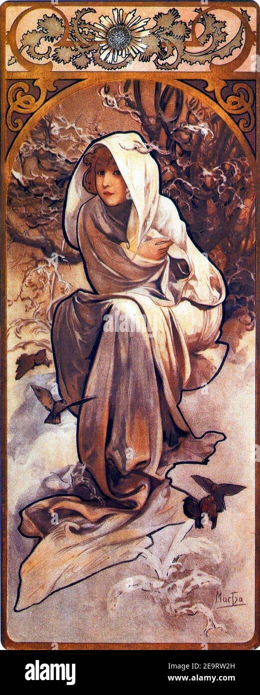 Mucha seasons hi-res stock photography and images - Alamy