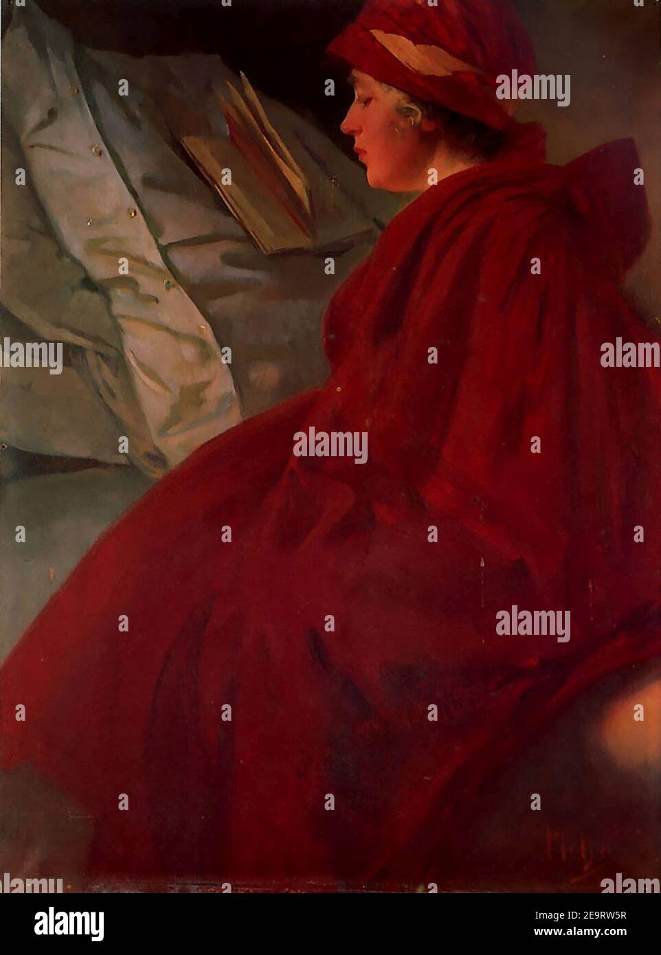 Mucha-The Red Cape-1902 Stock Photo - Alamy
