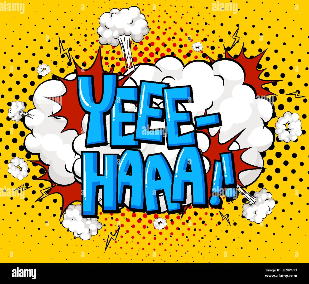YEE-HAA wording comic speech bubble on burst illustration Stock Vector ...