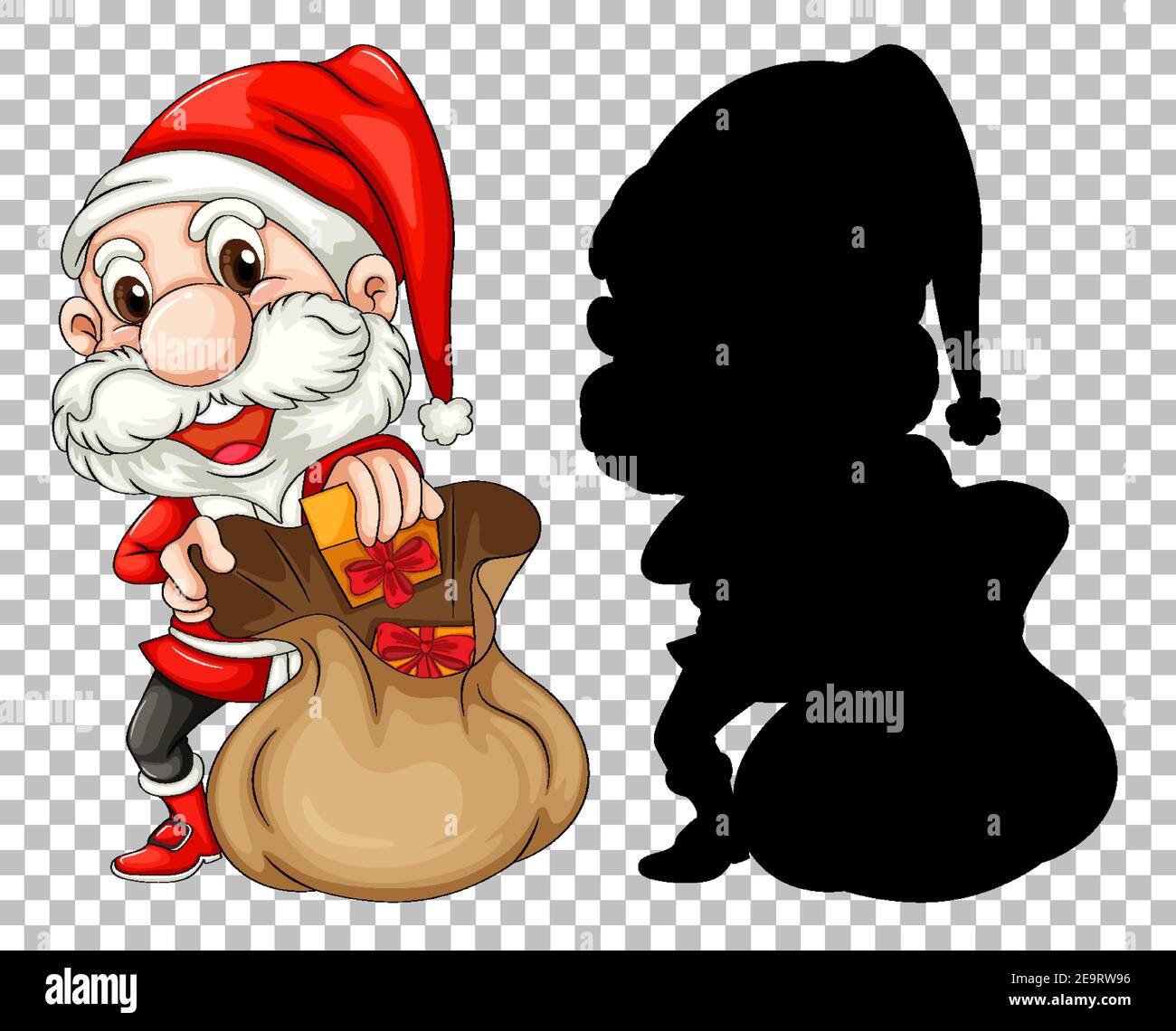Santa and present bag illustration Stock Vector Image & Art - Alamy