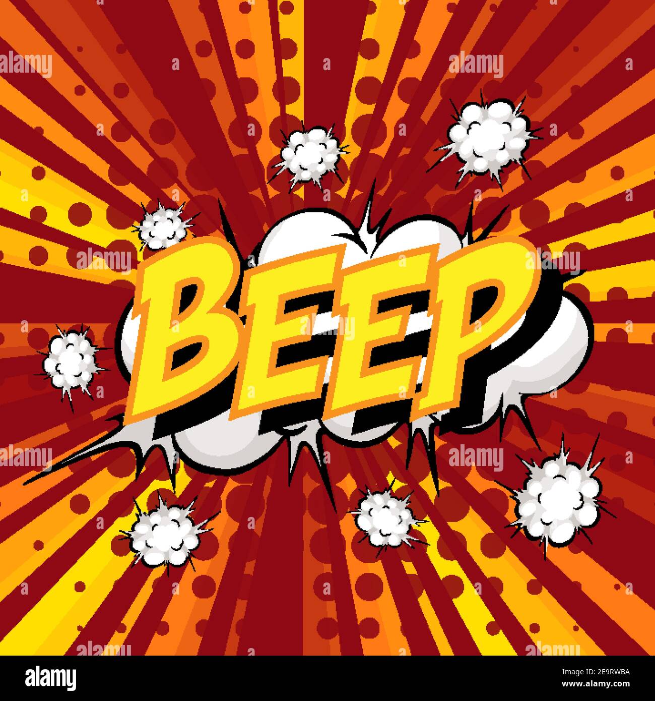 BEEP wording comic speech bubble on burst illustration Stock Vector ...