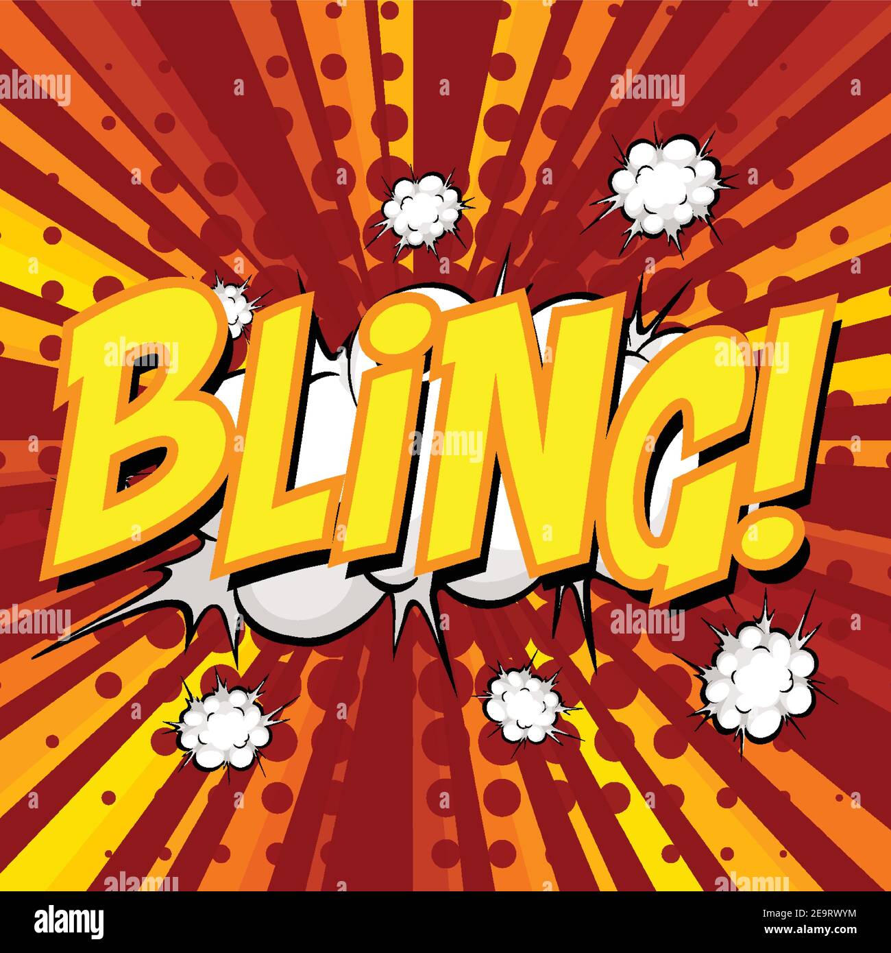 BLING wording comic speech bubble on burst illustration Stock Vector ...