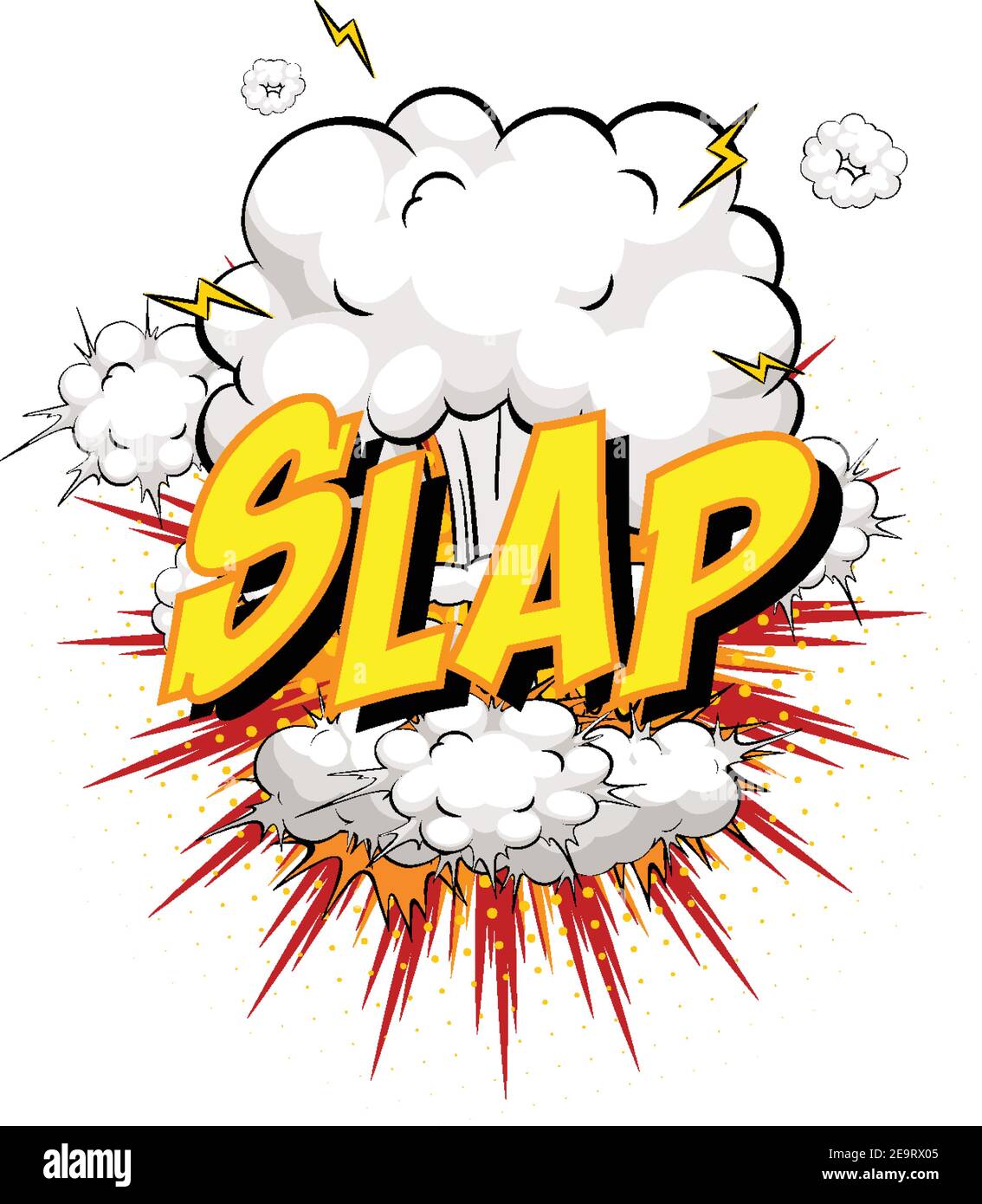 Word Slap on comic cloud explosion background illustration Stock Vector ...