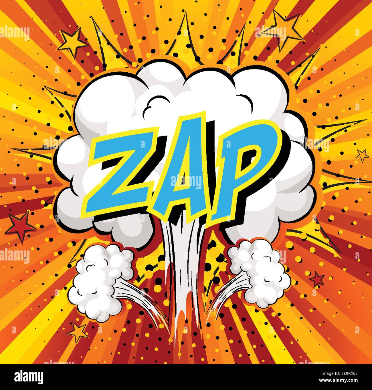 Word Zap on comic cloud explosion background illustration Stock Vector ...