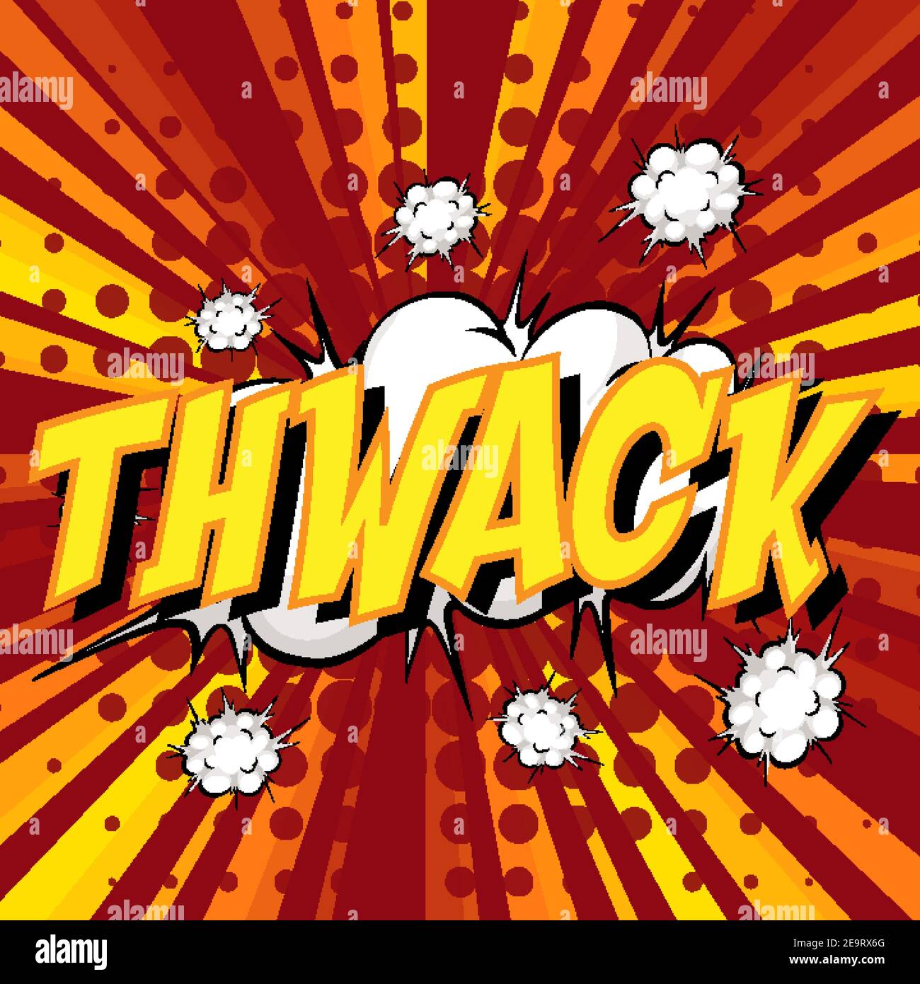 THWACK wording comic speech bubble on burst illustration Stock Vector ...