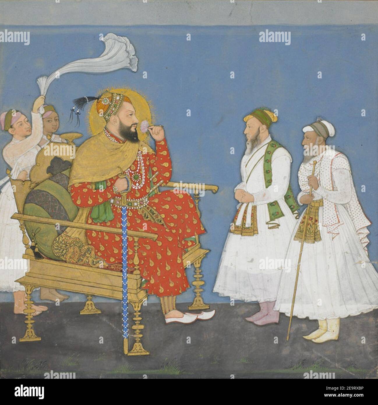 Muhammad Adil Shah II with courtiers and attendants Stock Photo - Alamy