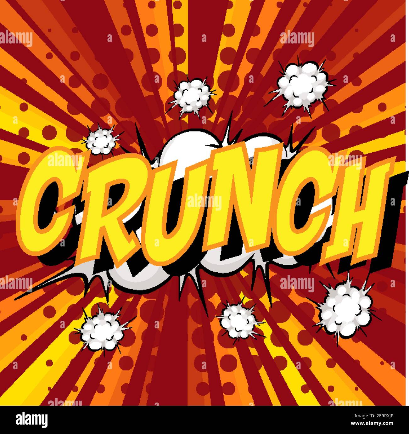 CRUNCH wording comic speech bubble on burst illustration Stock Vector ...