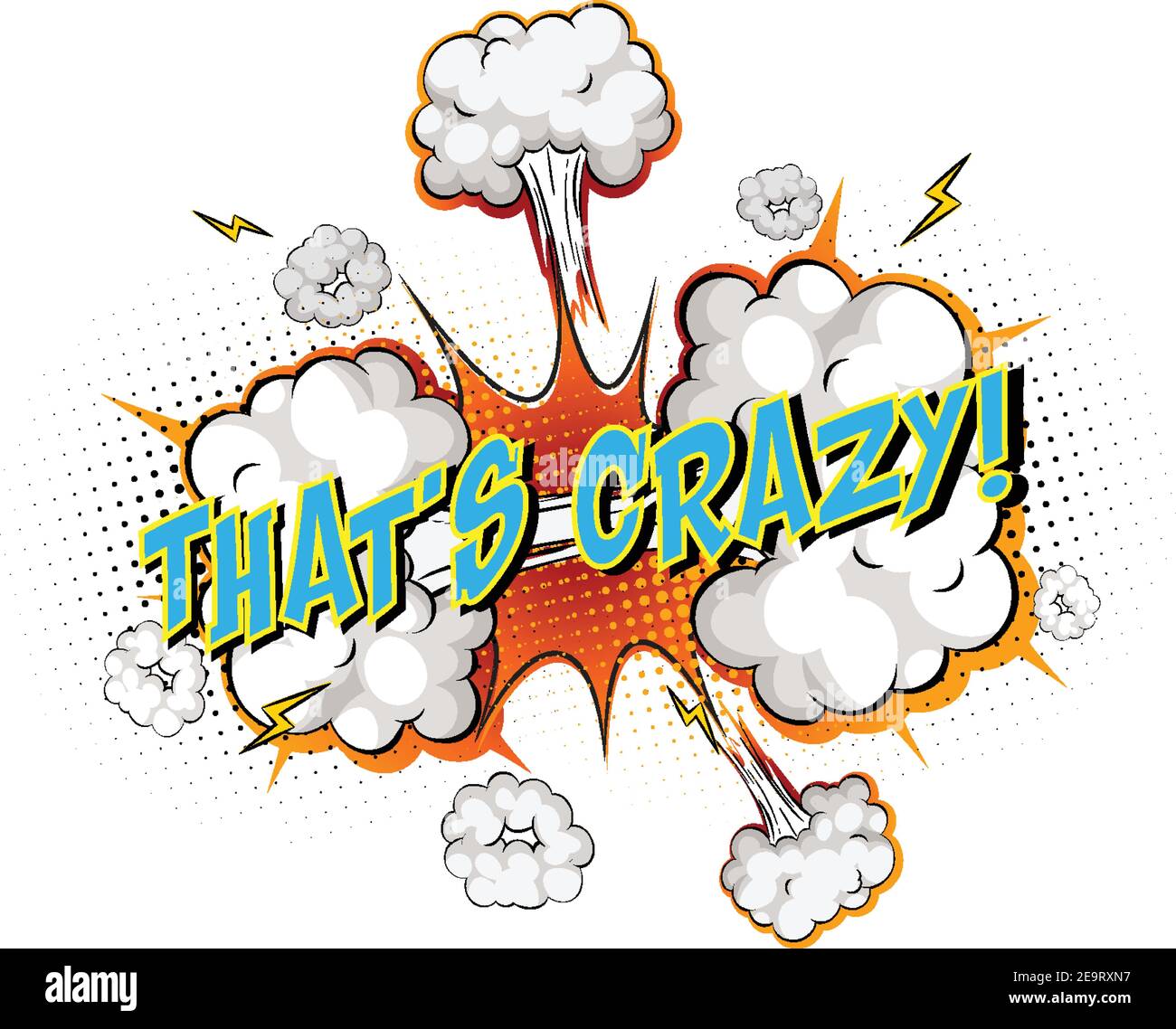 Word That's Crazy on comic cloud explosion background illustration ...