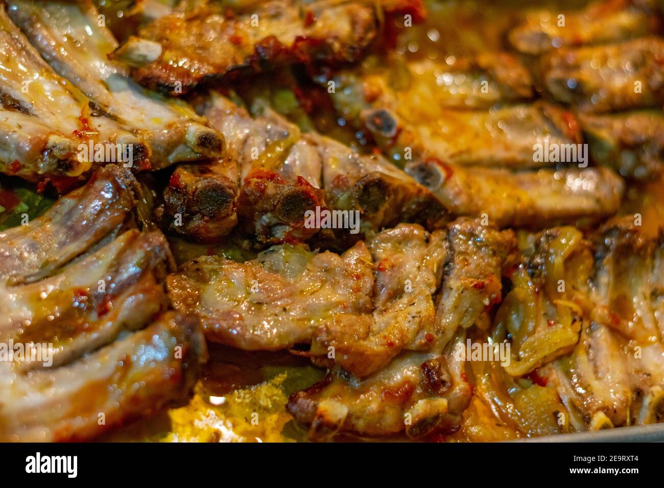 Barbecue meat ready to be consumed. Barbecue prints or backgrounds for ...