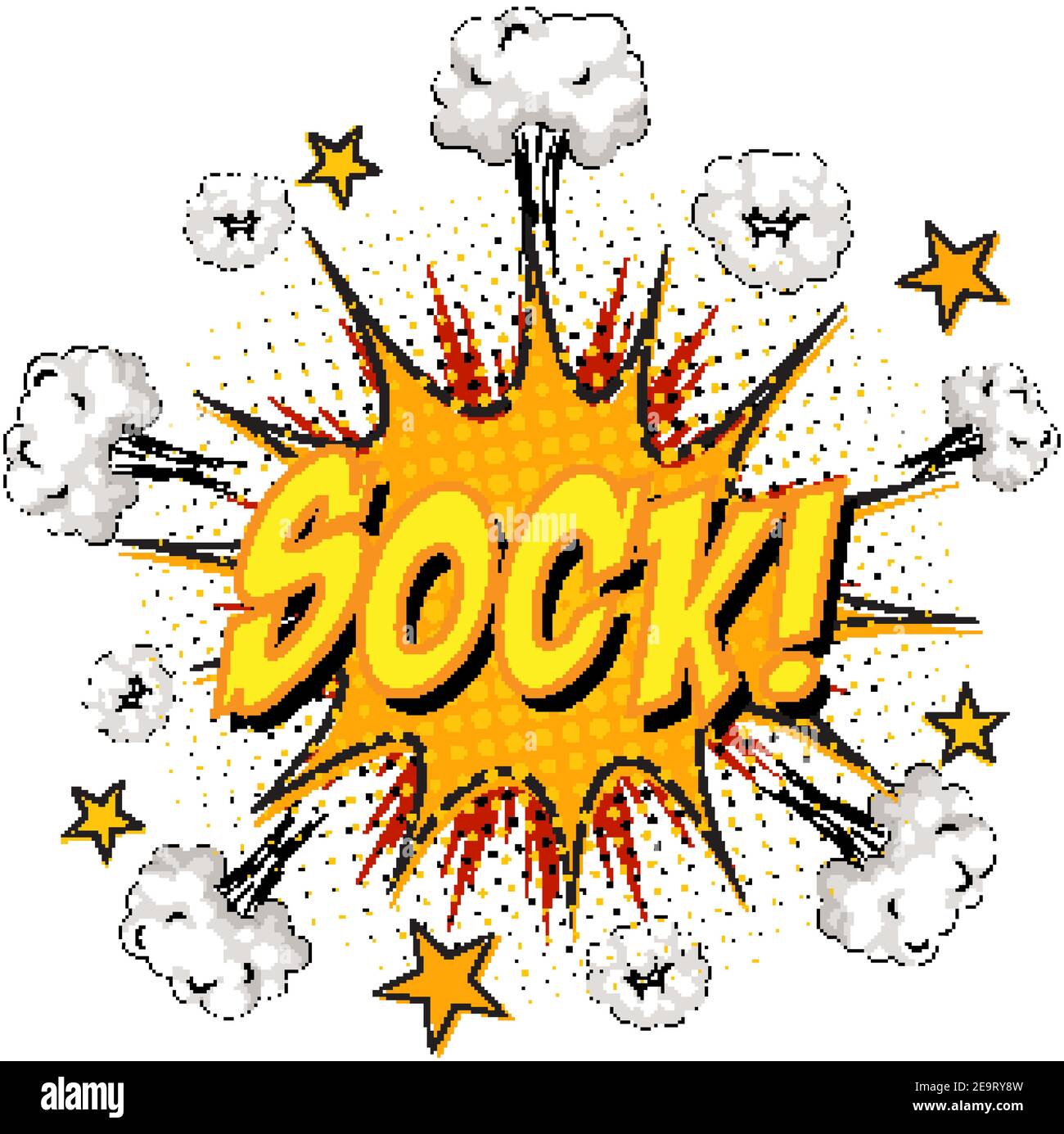 SOCK text on comic cloud explosion isolated on white background ...