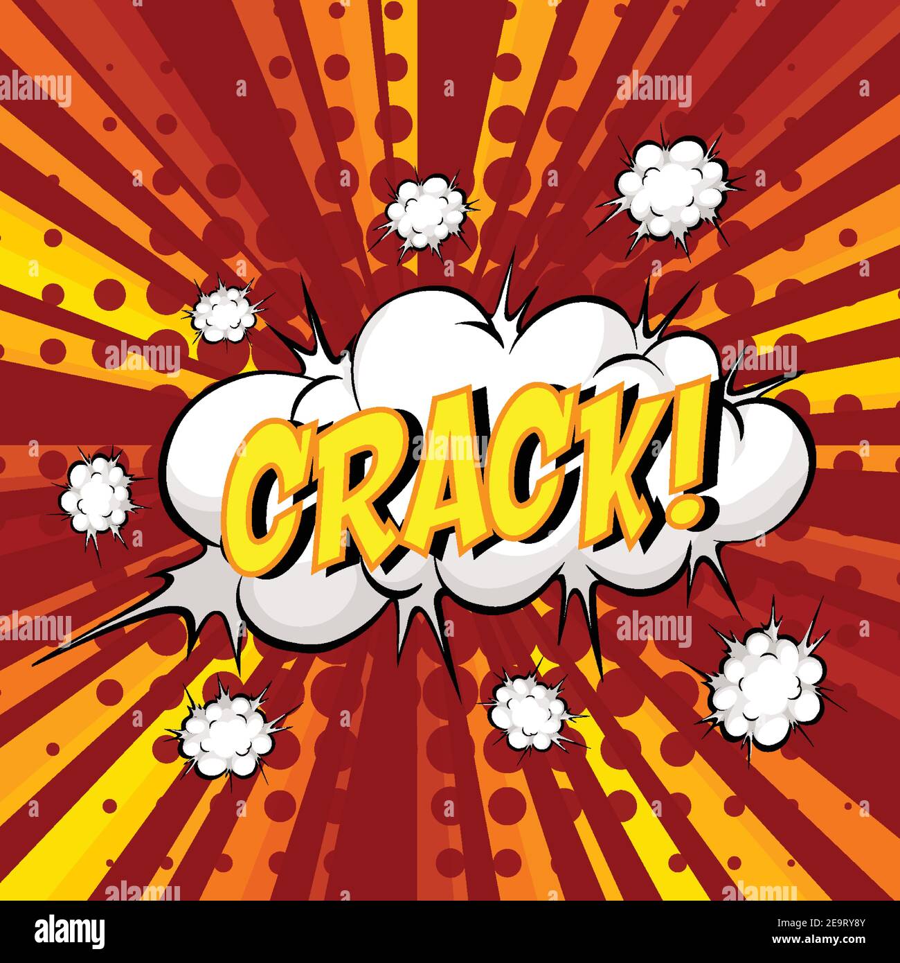 CRACK wording comic speech bubble on burst illustration Stock Vector ...