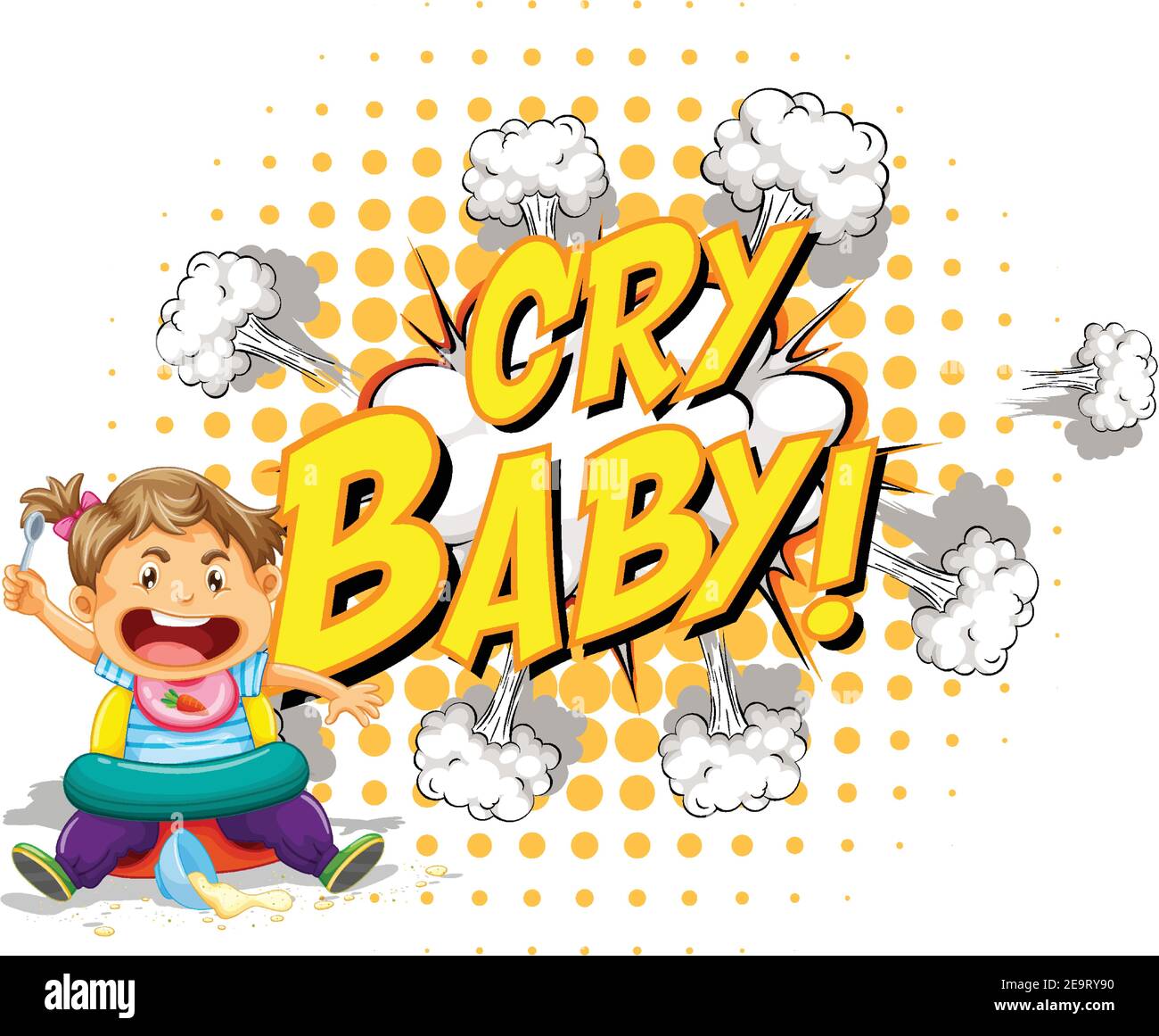Comic speech bubble with cry baby text illustration Stock Vector Image ...