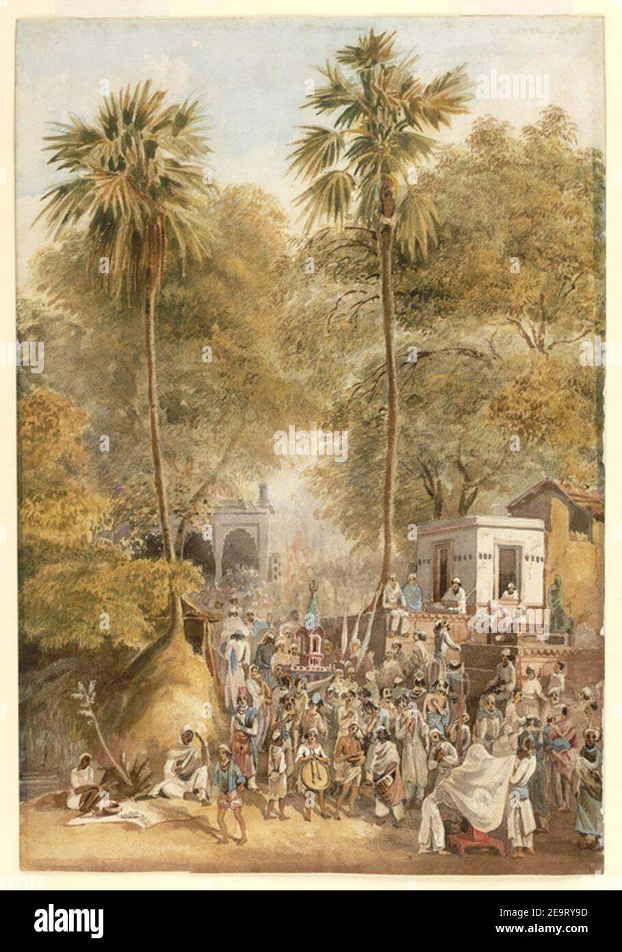 Muharram festival procession by James Prinsep 1831 Stock Photo - Alamy