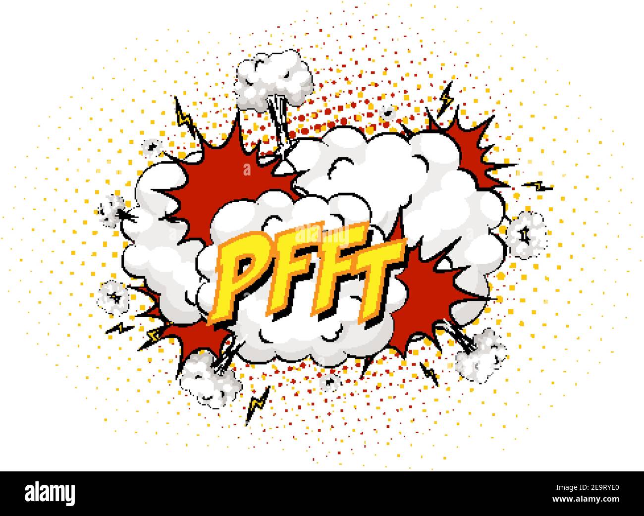 PFFT text on comic cloud explosion isolated on white background ...