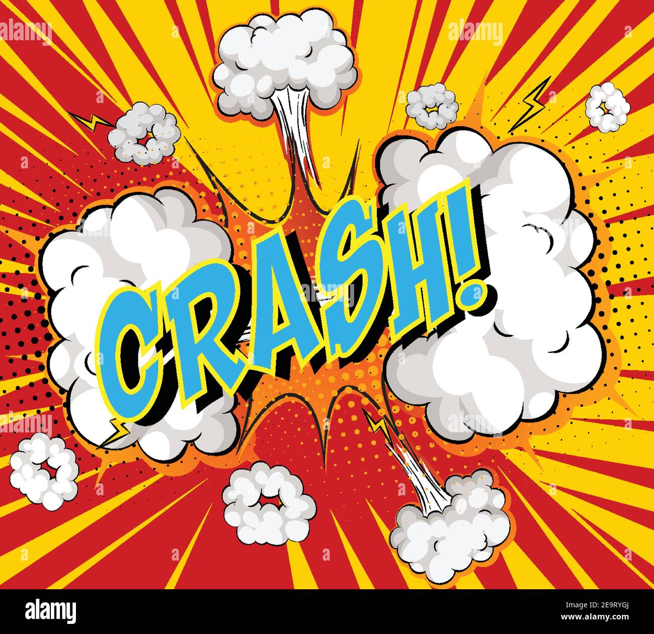 Word Crash on comic cloud explosion background illustration Stock ...