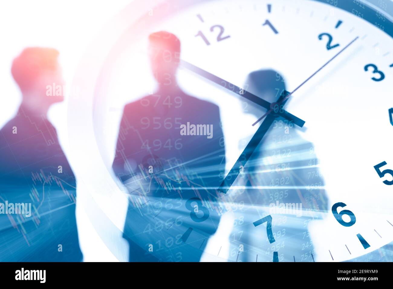 Business times or working hours concept blur office people talking ...