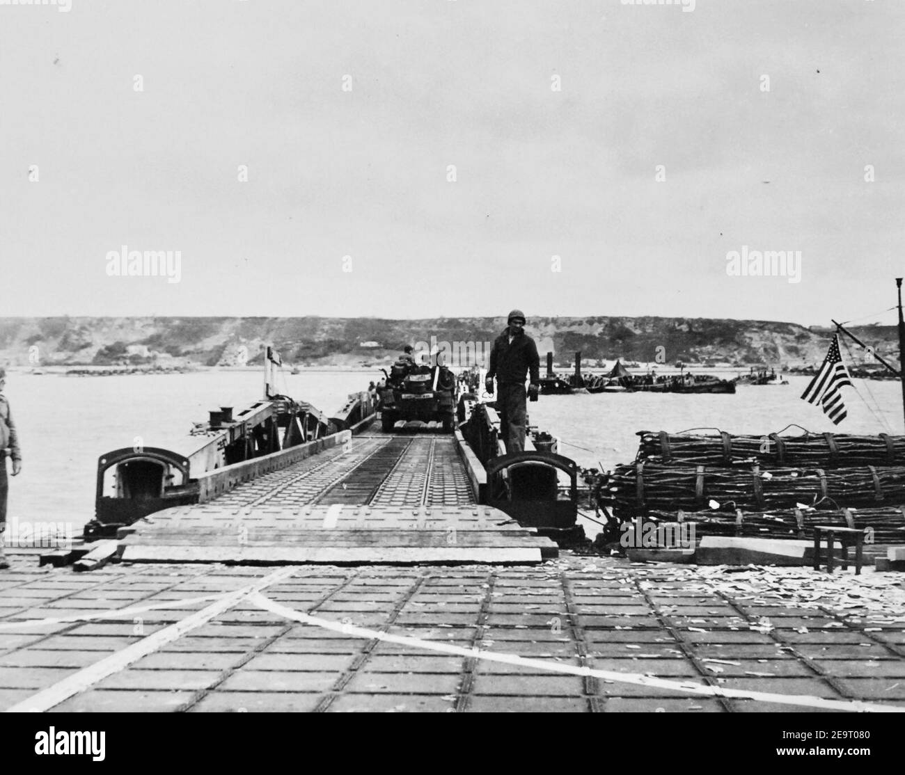 Mulberry harbor ''Whale'' bridge segment in WWII (41473245664 Stock ...