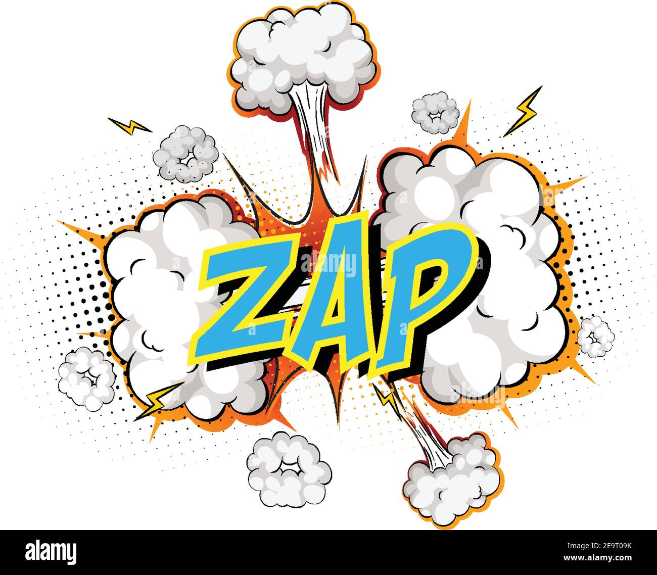 Word Zap on comic cloud explosion background illustration Stock Vector ...