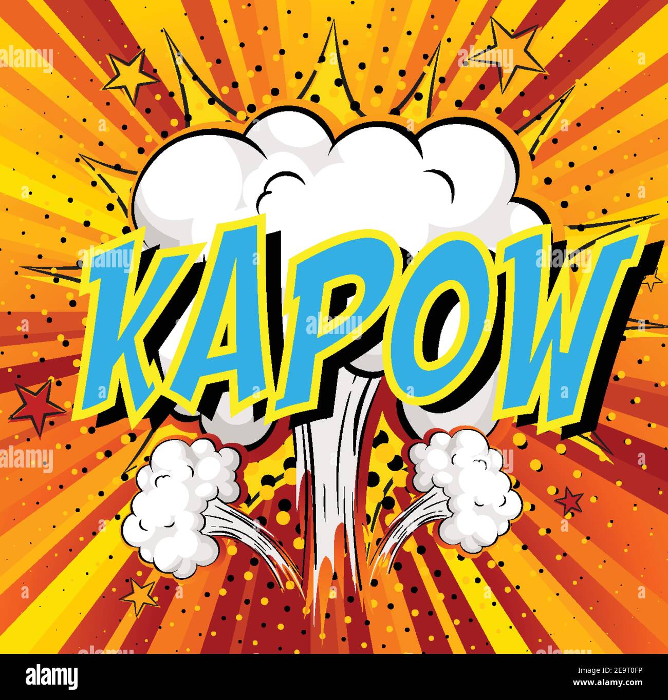 Word Kapow on comic cloud explosion background illustration Stock ...