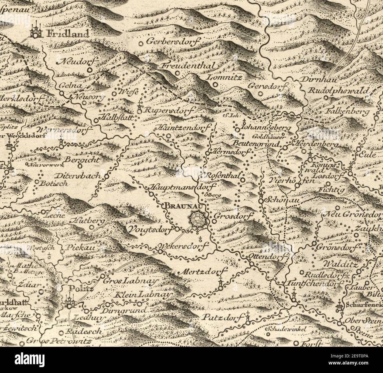 Mullerova mapa Cech 10 Broumov Stock Photo - Alamy