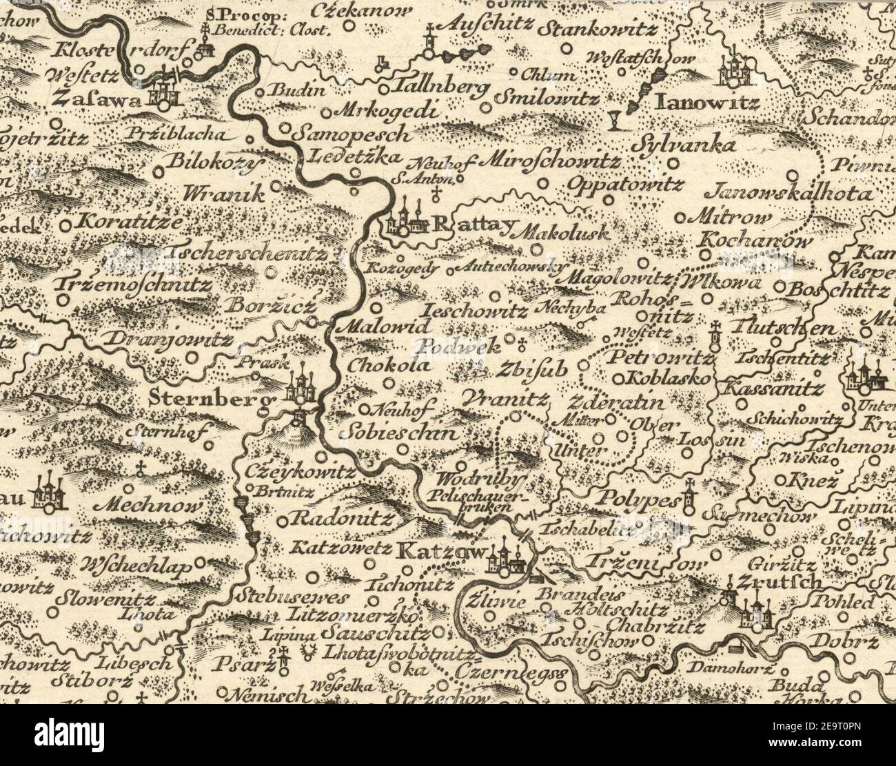 Mullerova mapa Cech 13 Rattay-Katzow Stock Photo - Alamy