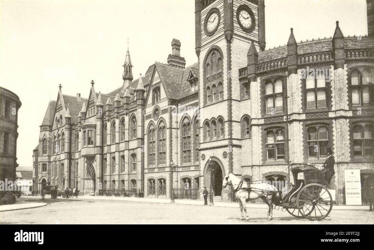Municipal Buildings, Reading. Blagrave Street frontage, c.1887 Stock ...