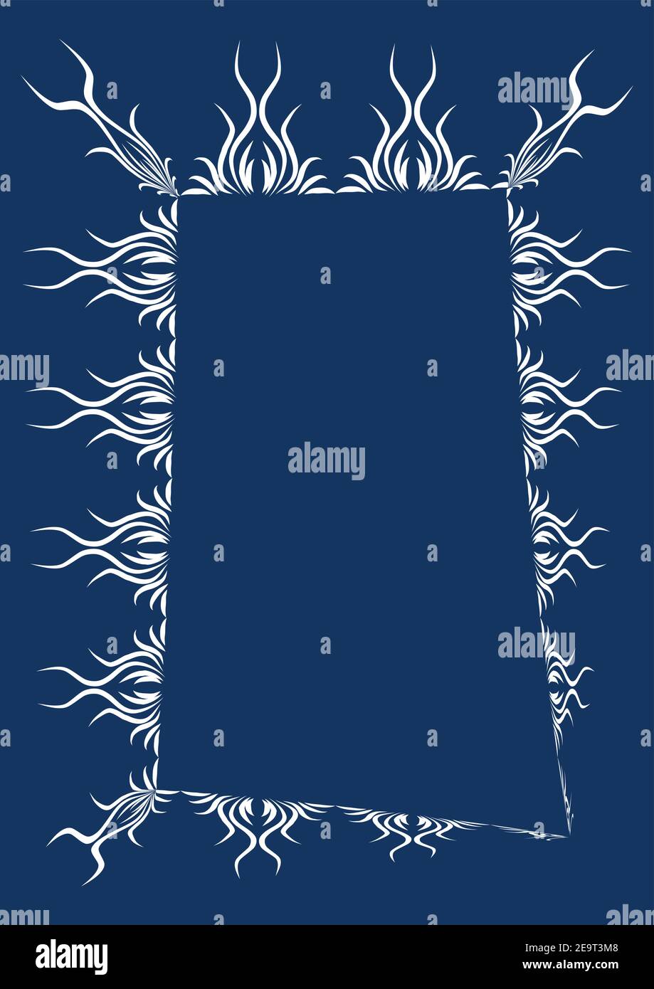 Abstract graphic is a lace plant-based frame. Styling. Two colors ...