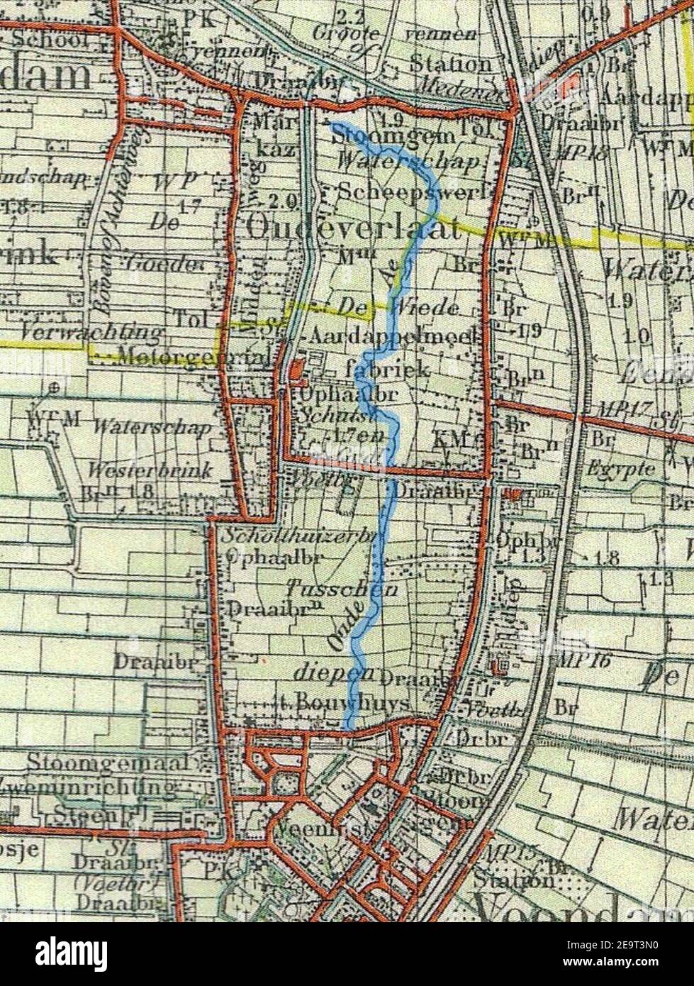 Munte bij Muntendam op topografische kaart van 1928 Stock Photo - Alamy