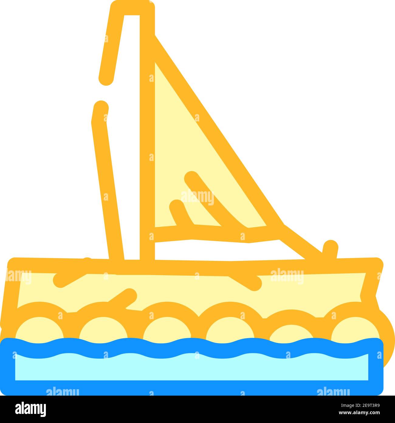 raft boat color icon vector illustration flat Stock Vector Image & Art ...