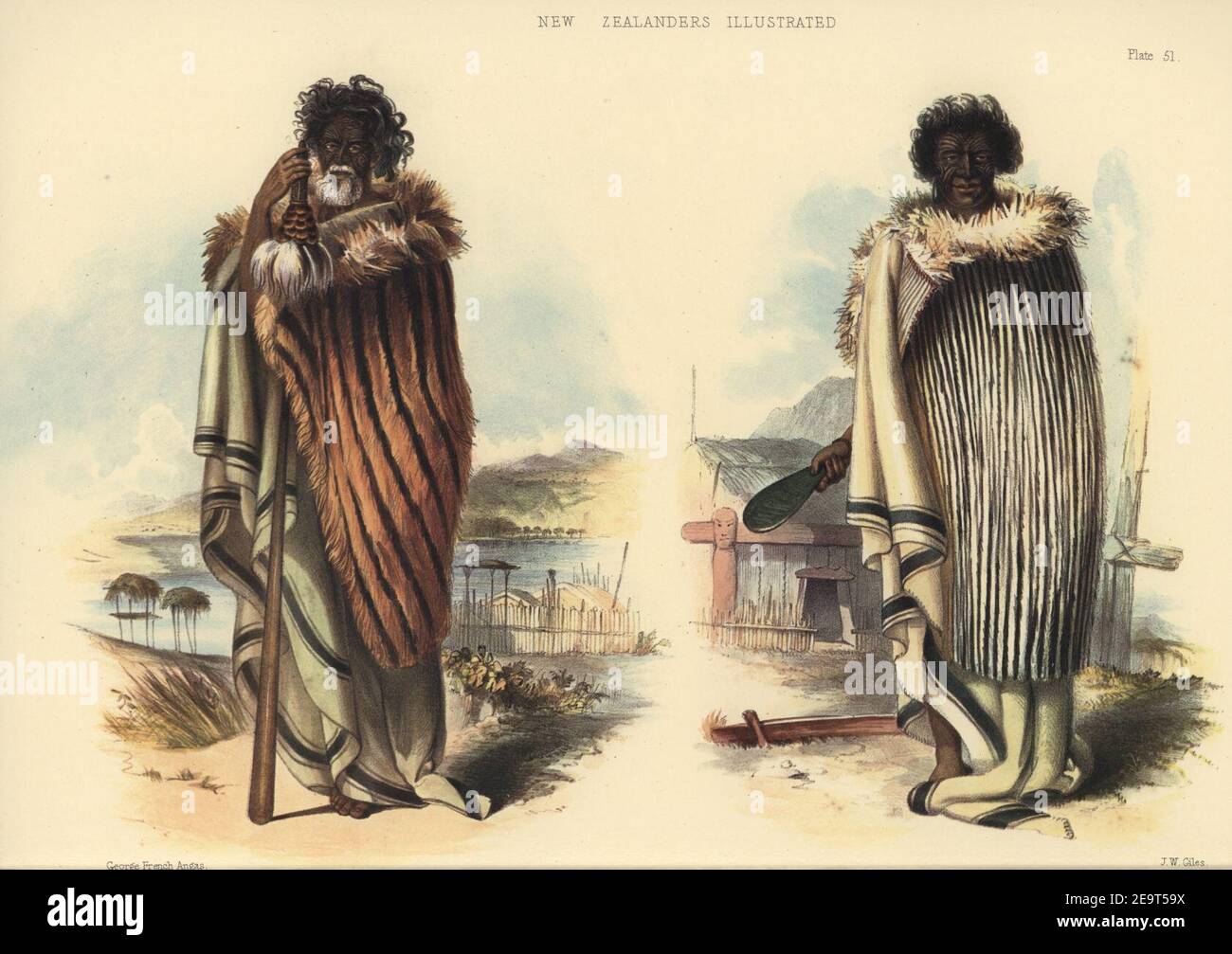 MURIWHENUA. KAHAWAI, The New Zealanders Illustrated, 1847 Stock Photo ...