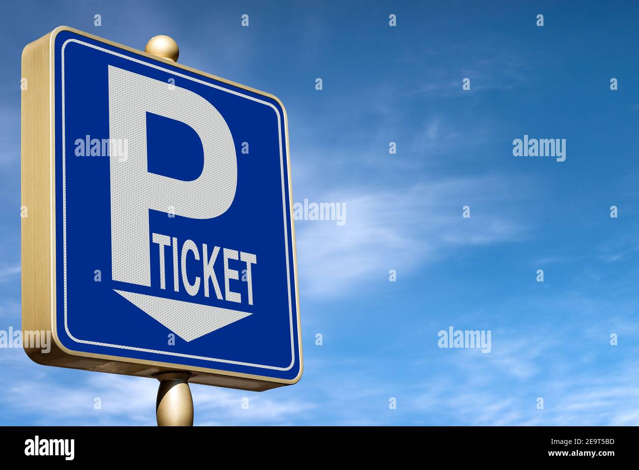 Blue Square Parking Sign On High Resolution Stock Photography and ...