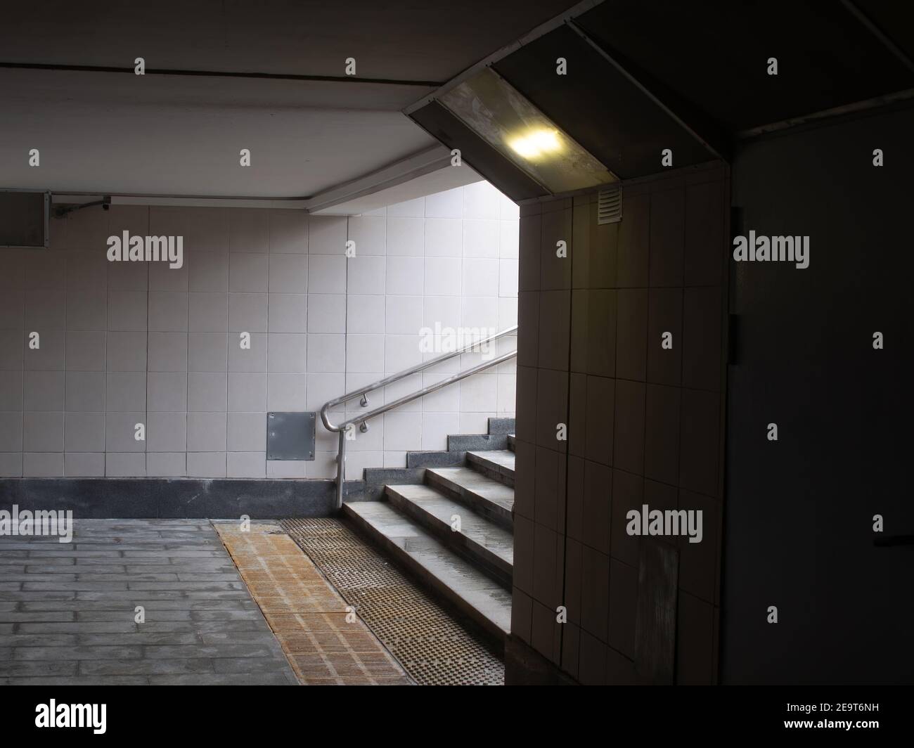 Entrance to underground underpass subway public transport hi-res stock ...